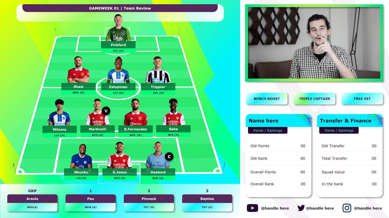 3D OBS Team Selection, Video Template | FPL Video Templates